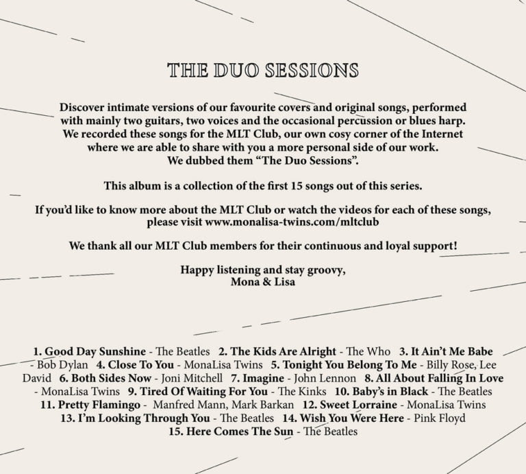The Duo Sessions – Album Download – MonaLisa Twins