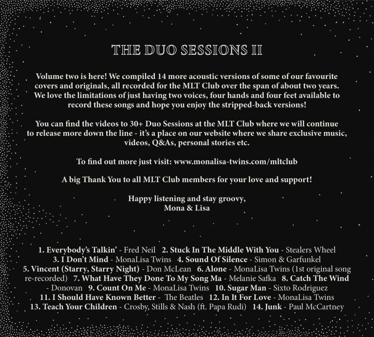The Duo Sessions II – Album CD – MonaLisa Twins